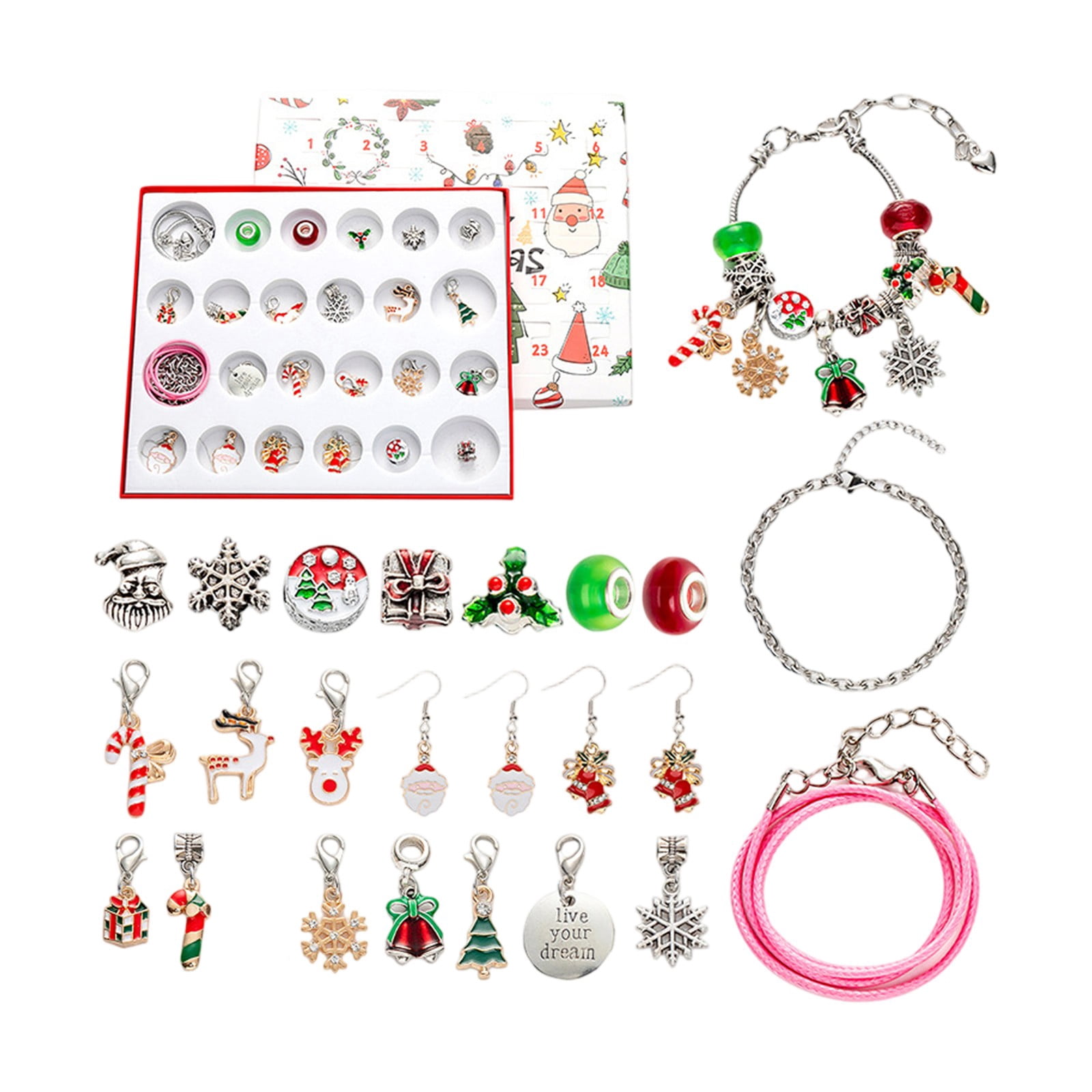 Christmas Countdown 24 Days Calendar Bracelets 2025, Advent Calendar ...