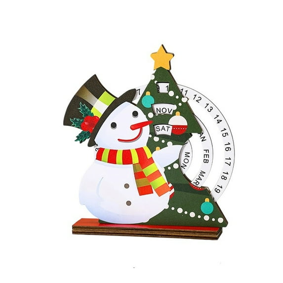 Christmas Countdown Advent Calendar Wooden Rotatable Tabletop Ornament ...