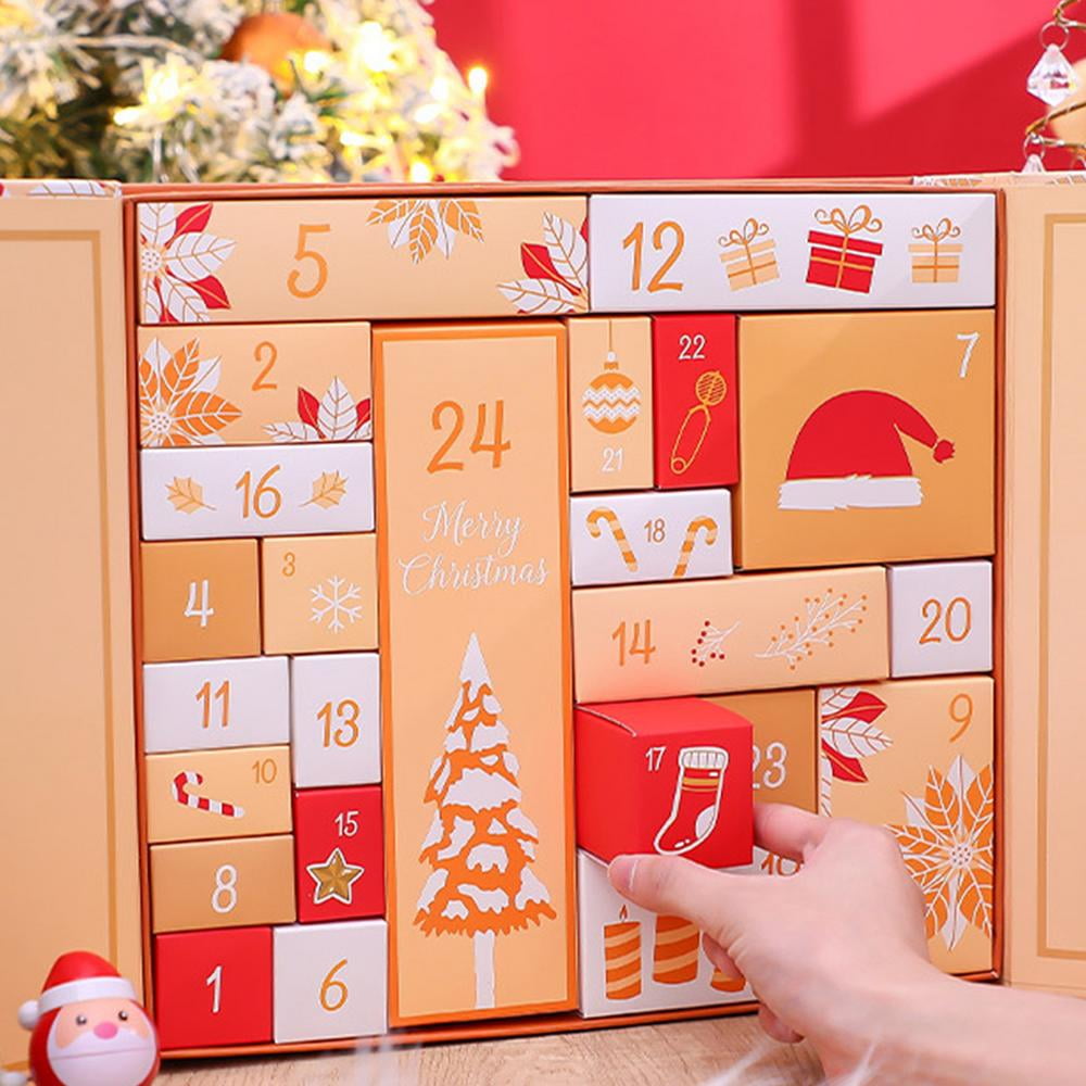 Christmas Countdown Box | 24 Grids Refillable Advent Calendar Boxes ...