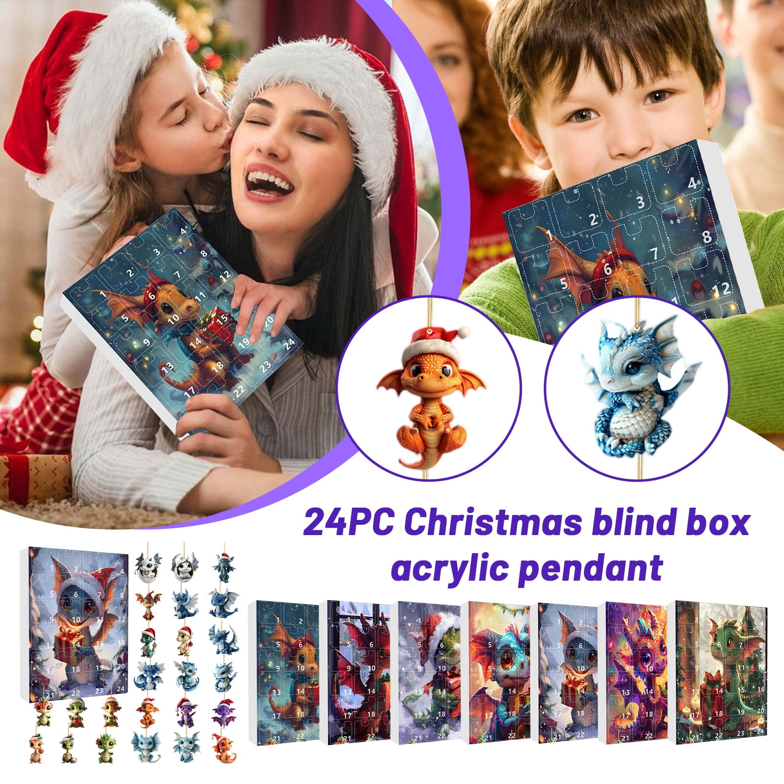 Christmas Countdown Calendar, 2D Flat Plane Box, 25Pc Christmas Blind ...