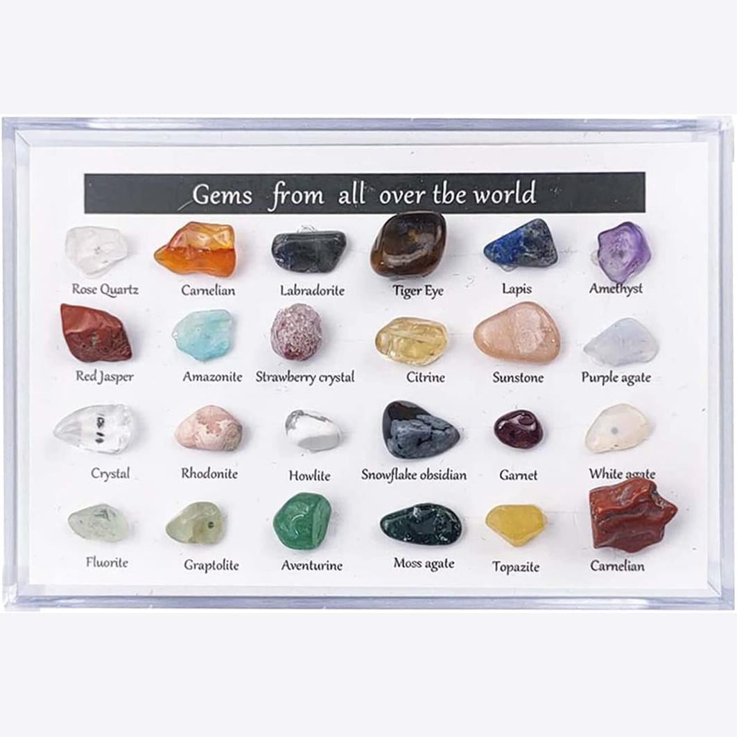 Christmas Countdown Calendar Mini 24 Stones Natural Crystal Agate Gem ...