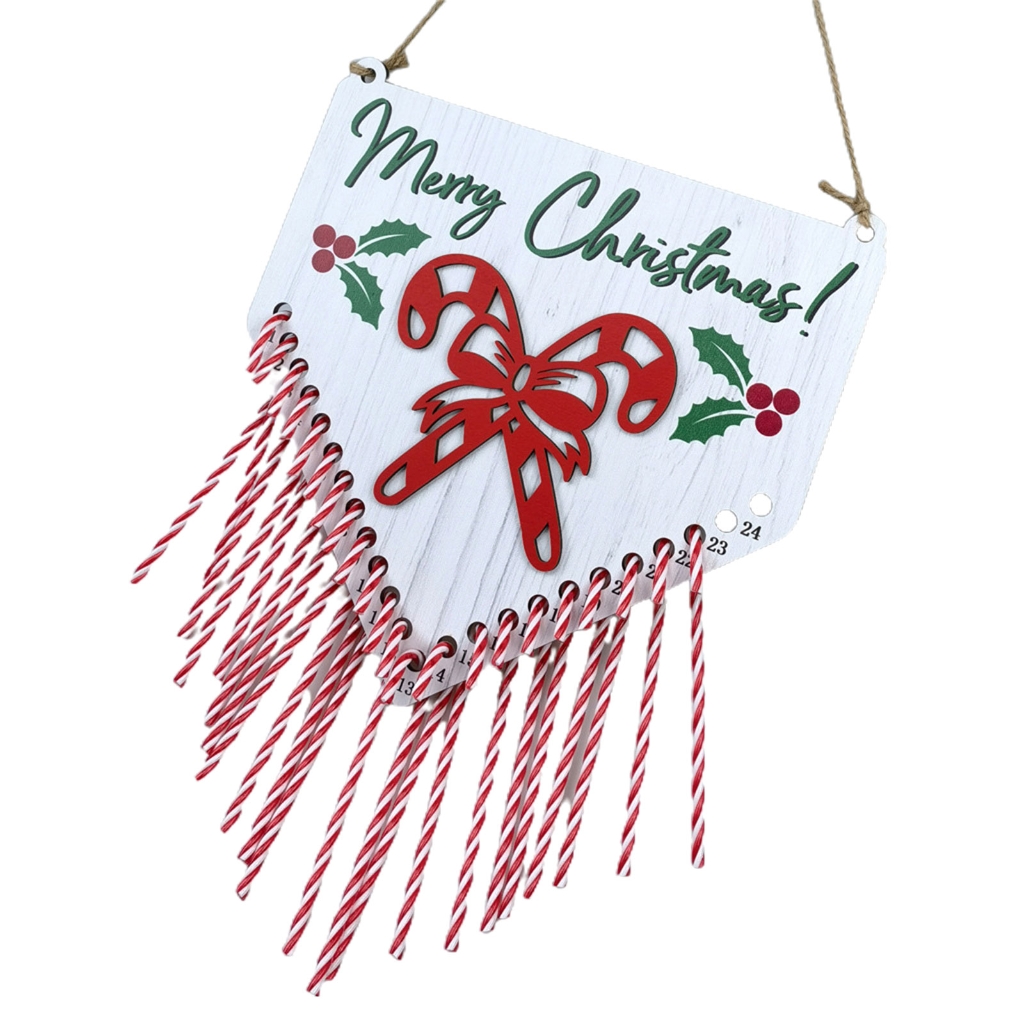Christmas Countdown Calendar Ornament Wood Banners Shape for Kids Party ...