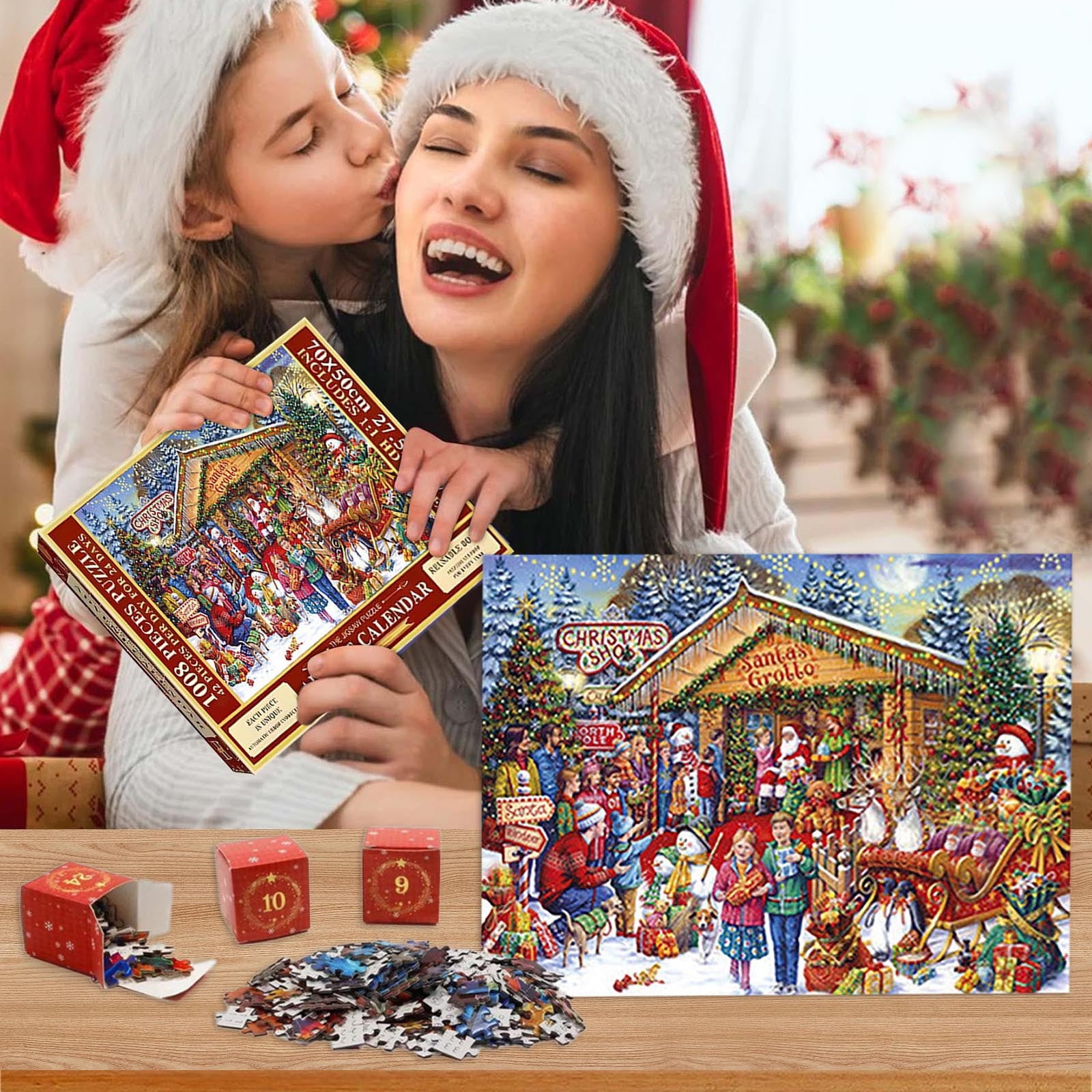 Christmas Countdown Calendar Puzzle Sets - Holiday Advent Calendar Toy ...