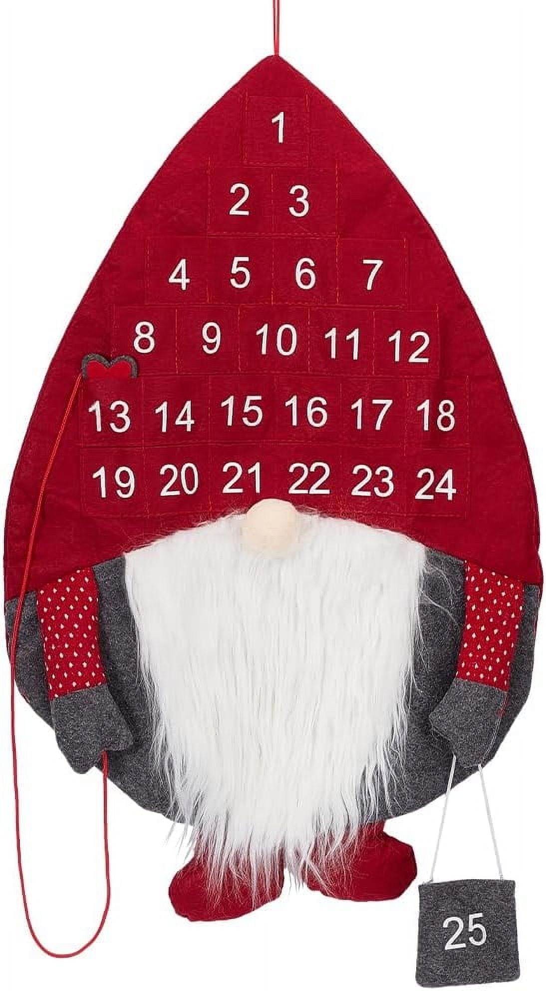 Christmas Countdown Calendar Wall Hanging Gnome Elf Dwarf Felt Pendant ...