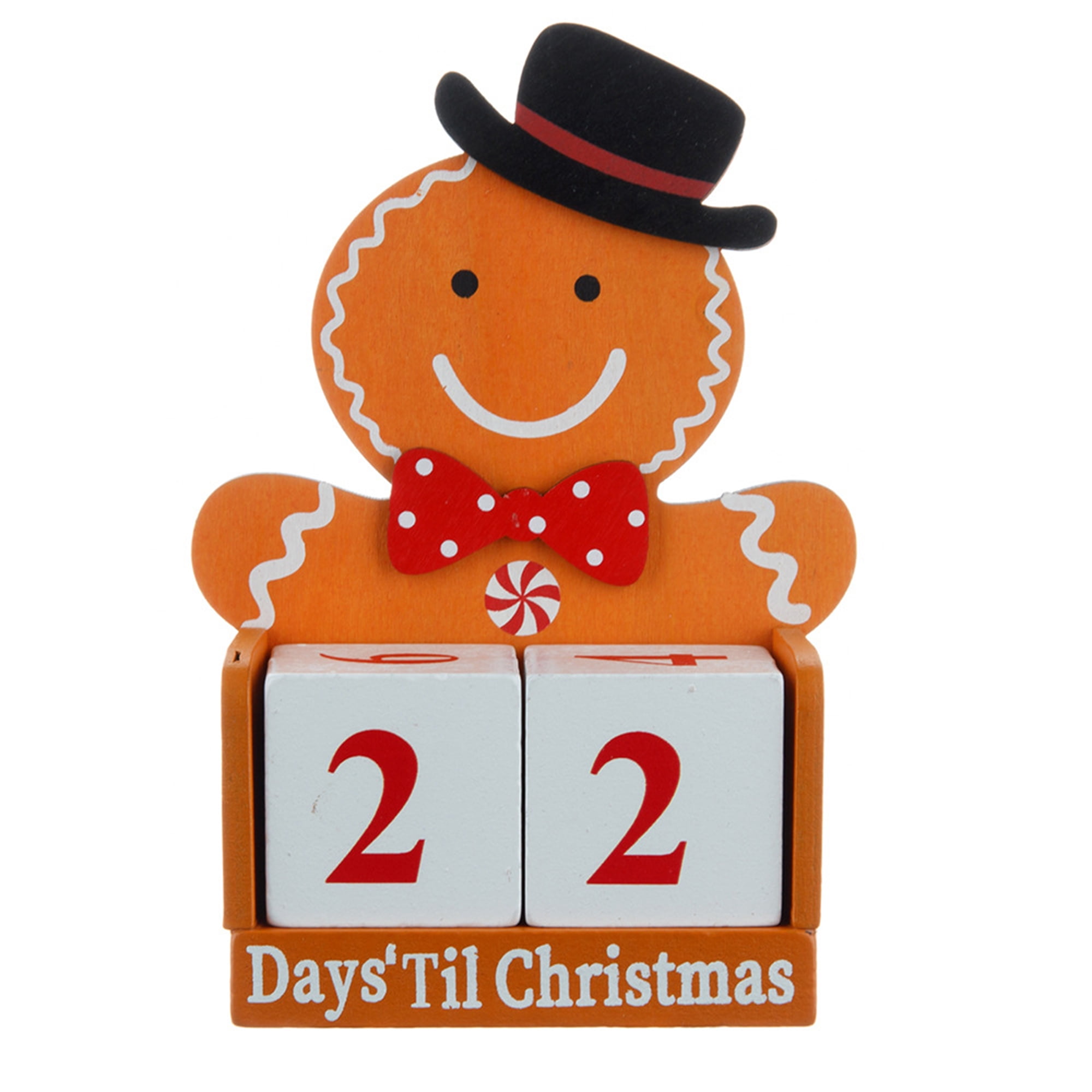 Christmas Countdown Calendar Wooden Gingerbread Man Snowman Desktop ...