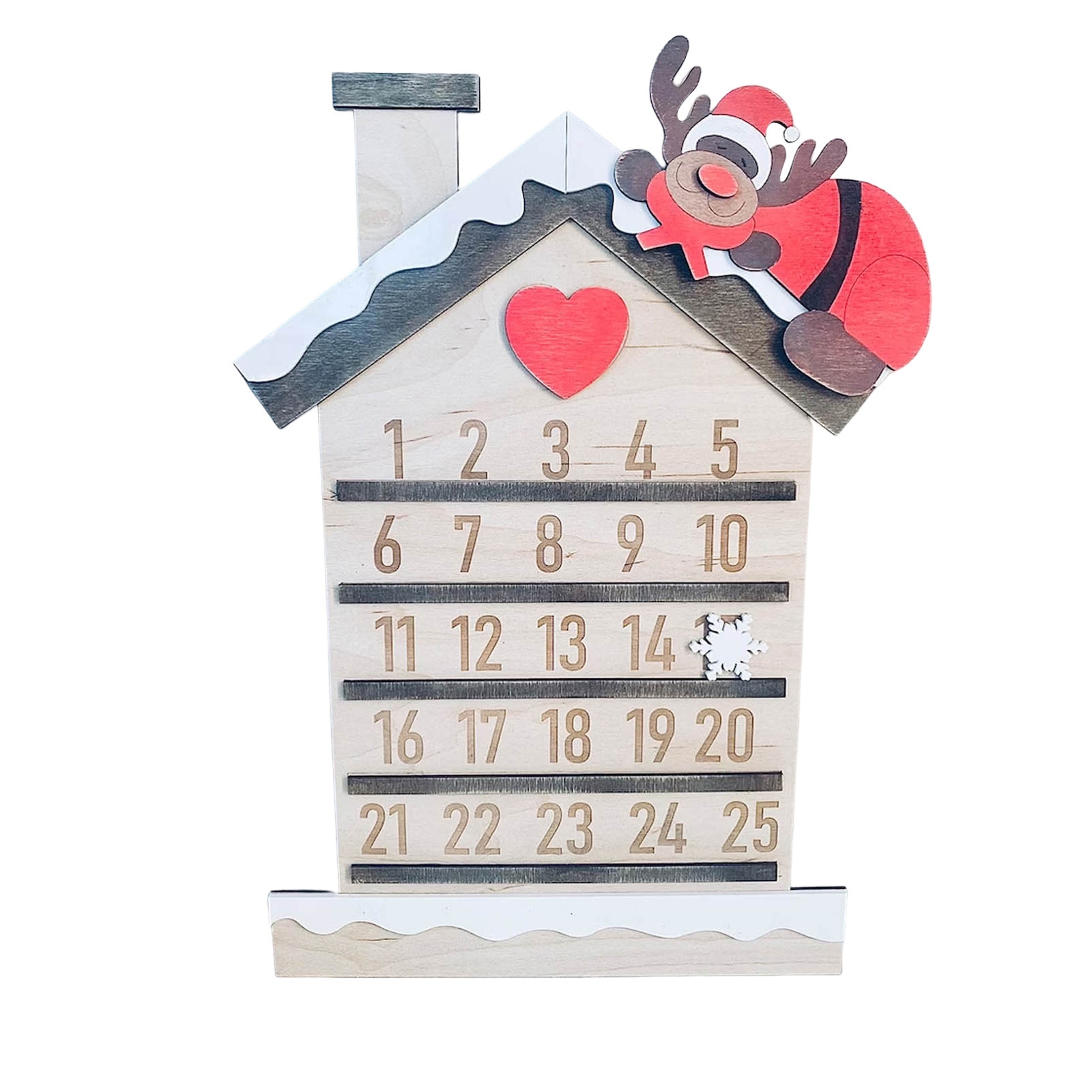 Christmas Countdown Calendar Wooden Hanging Advent Calendar Wood ...