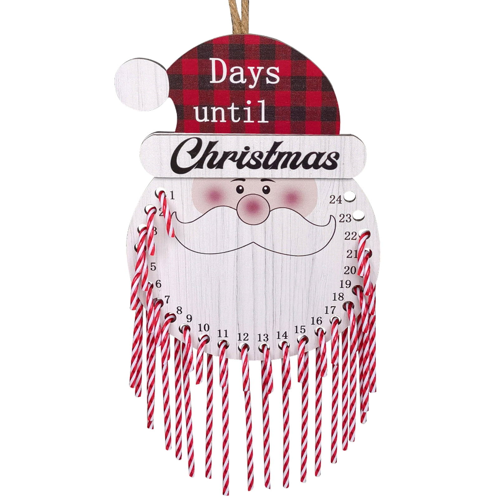 Christmas Countdown Calendar with 24 Cane Candy Santa Shape 24 Days ...