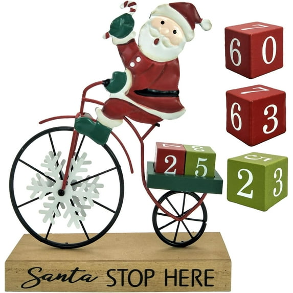 Christmas Countdown Santa Claus Ride Bicycle Advent Calendar 99 Days ...