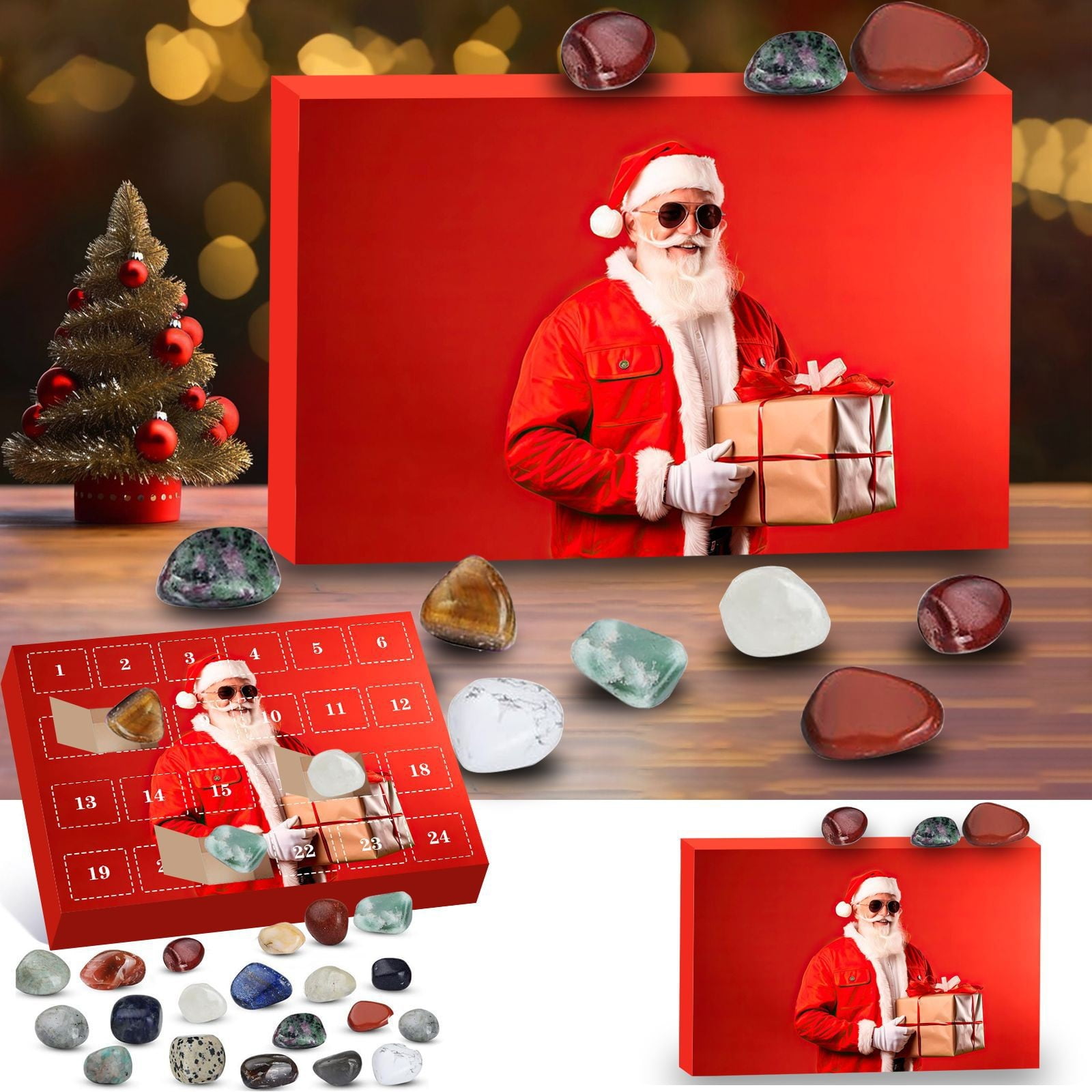Christmas Countdown Set 24 Days Blind Bag Surprise Colorful Stone ...