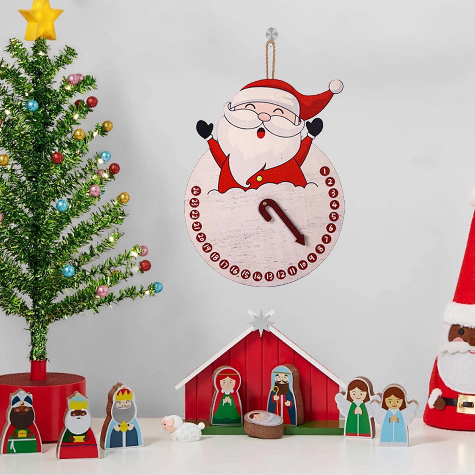Christmas Countdown Wooden Hanging Ornament – 2025 Advent Calendar Wall ...