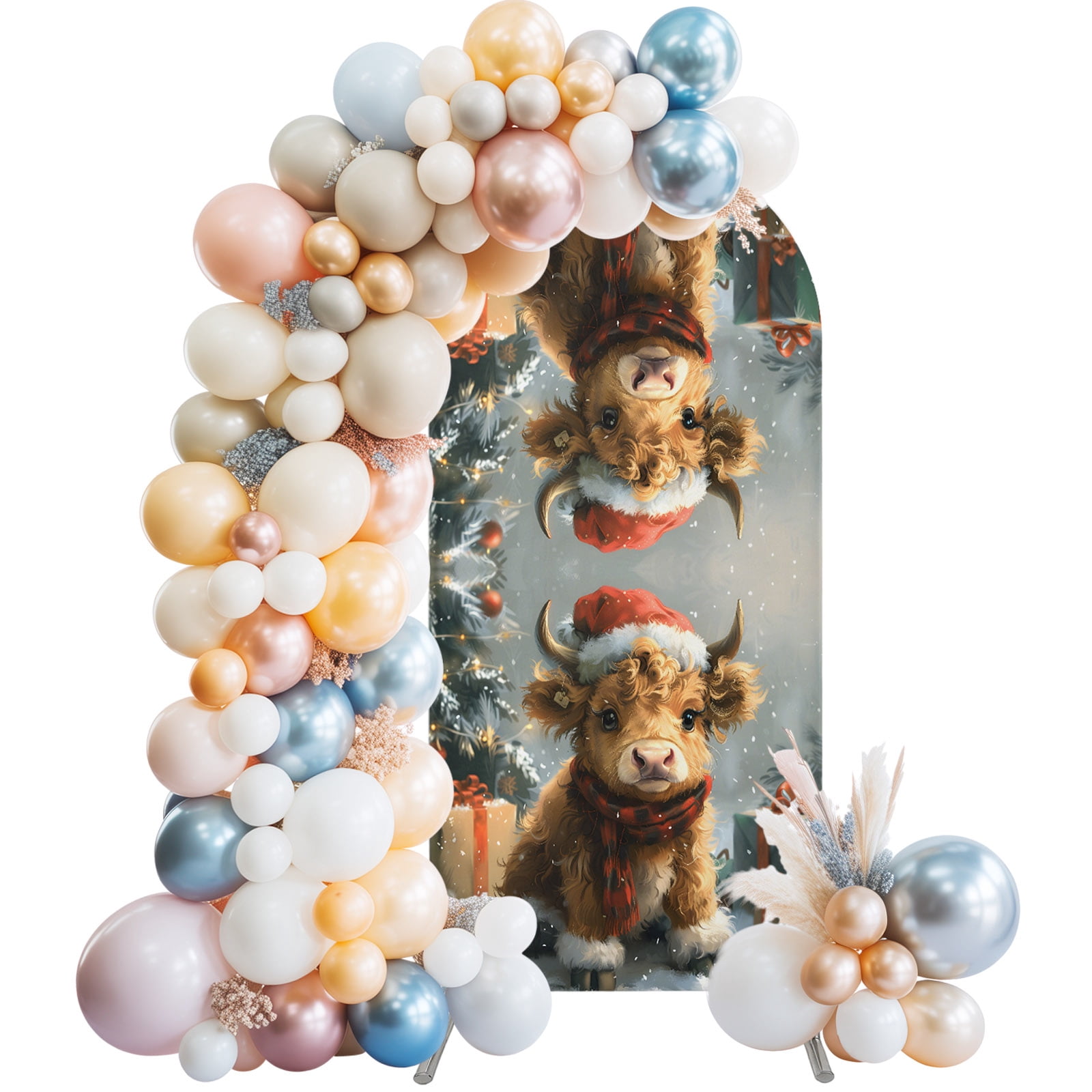 Christmas Cow Arch Backdrop Cover 4x1.65 Ft, Spandex Wedding Arch Stand ...