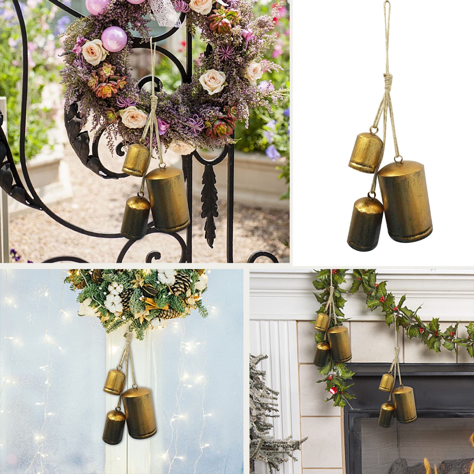 Christmas Cow Bells Hanging Ornament Harmony Cow Bells Cluster Vintage ...