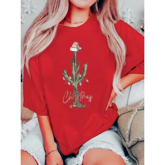 Christmas Cowboy Graphic Tee - Walmart.com