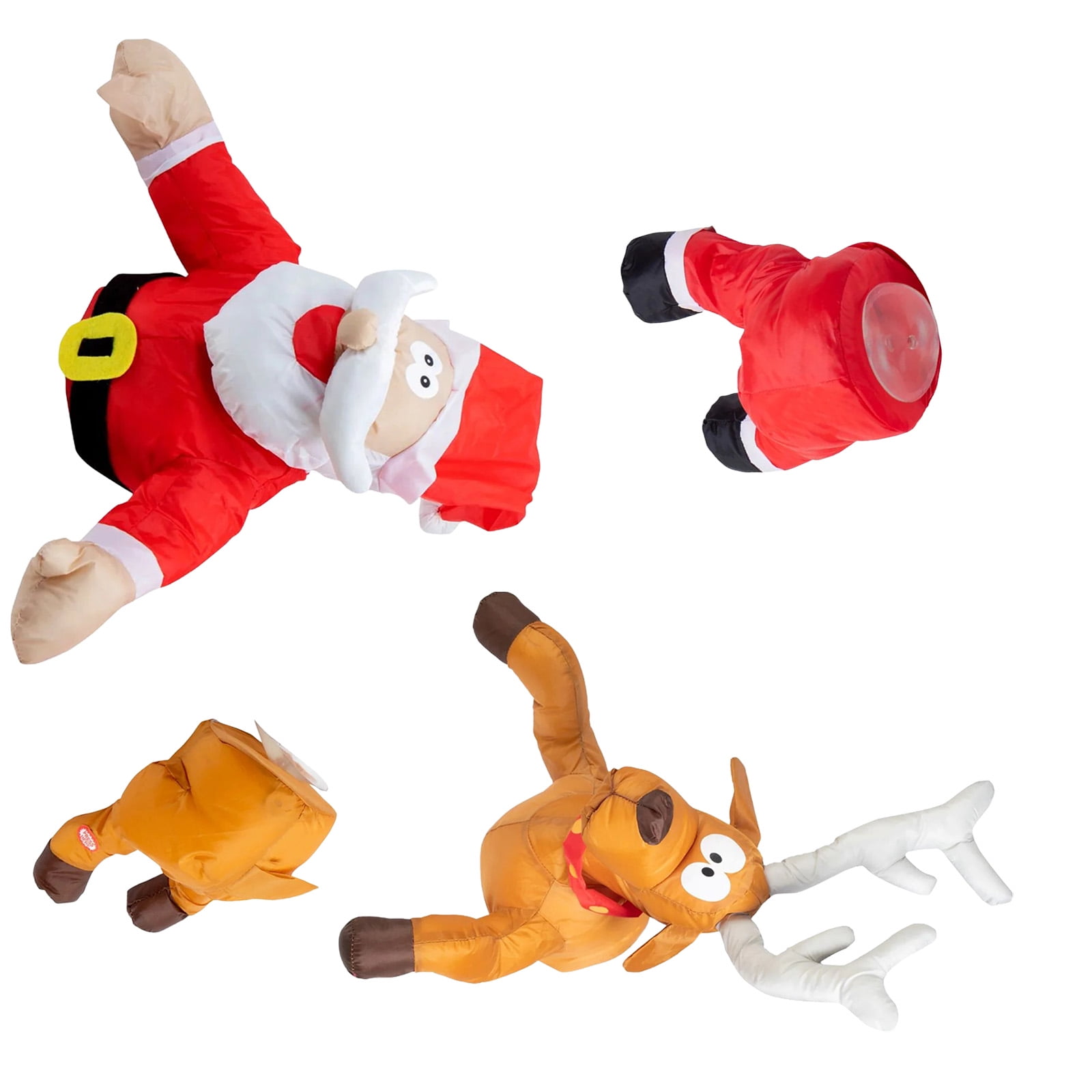 Christmas Crashing Santa & Reindeer Animated Decoration, Funny ...