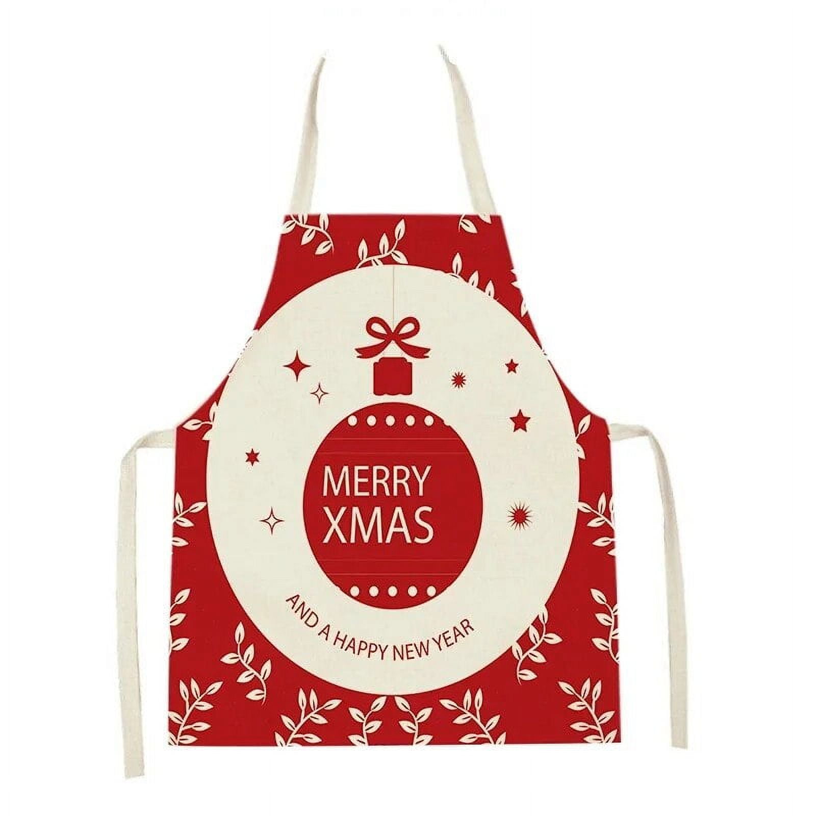 Christmas Creative Kitchen Print Sleeveless Apron Family Cooking ...