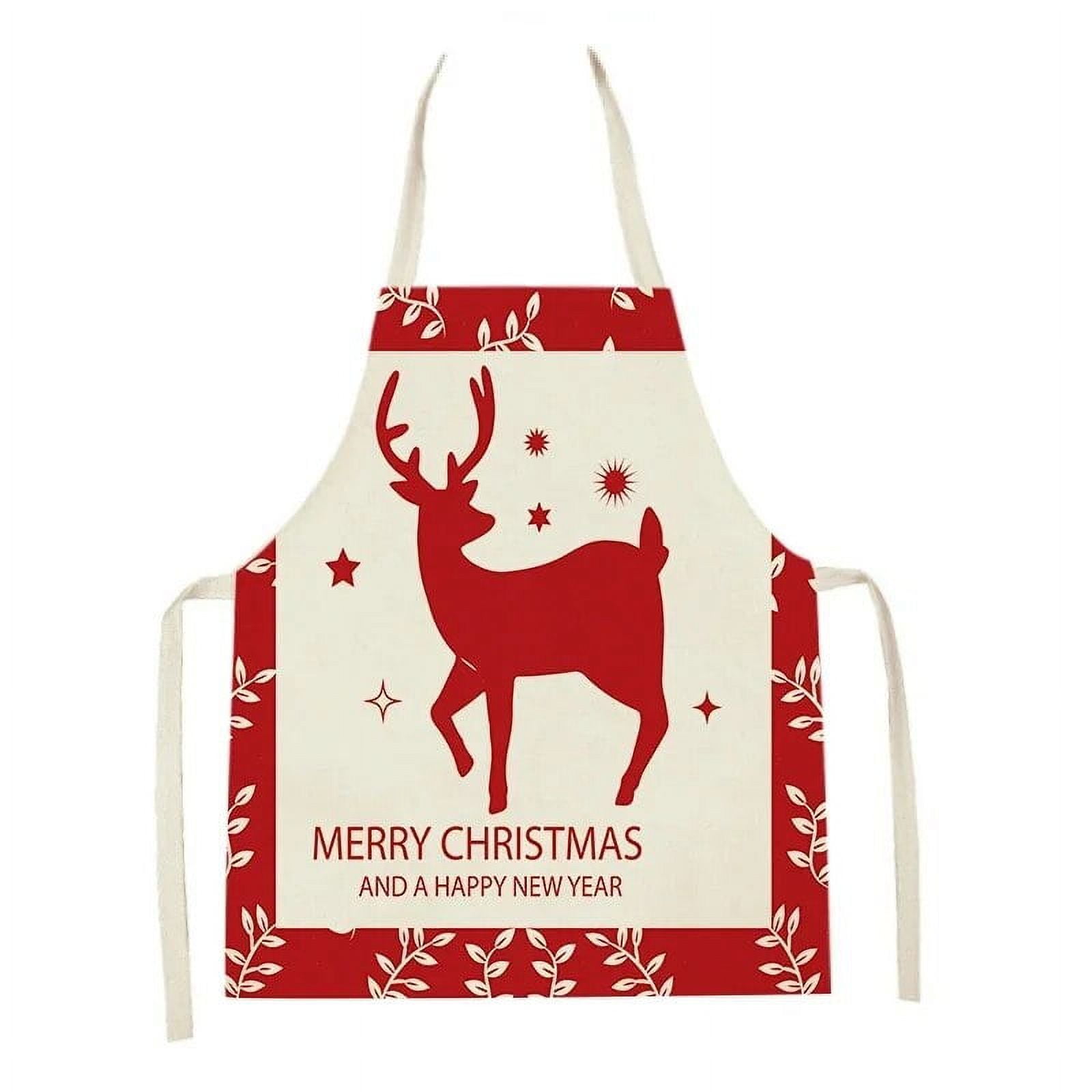 Christmas Creative Kitchen Print Sleeveless Apron Family Cooking ...