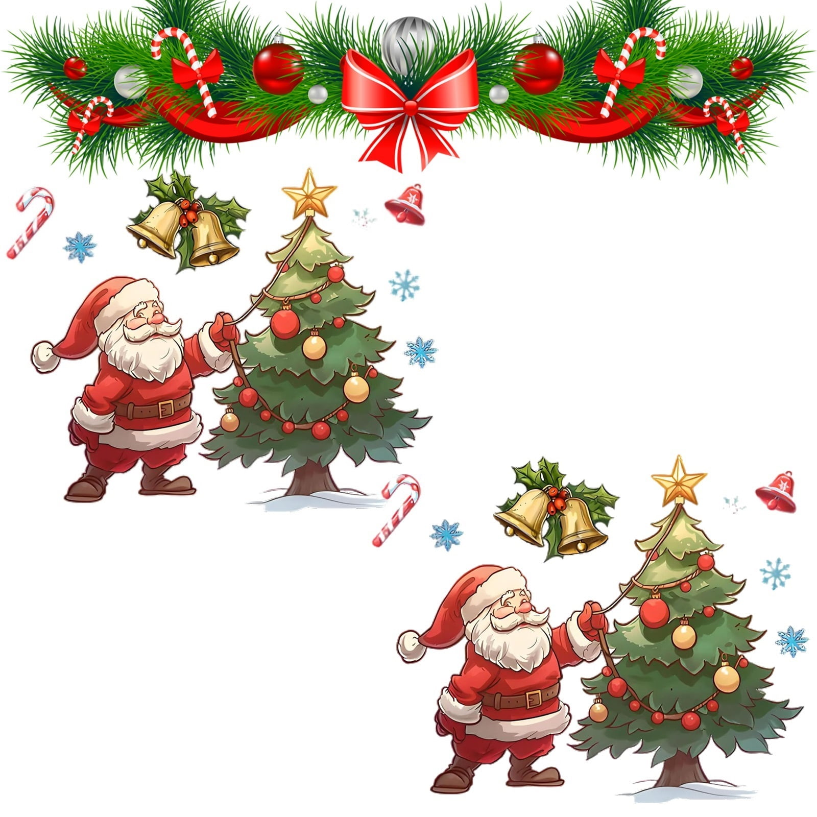 Christmas Creative Wall Sticker, 2026 New 3D Peel Cartoon Design ...