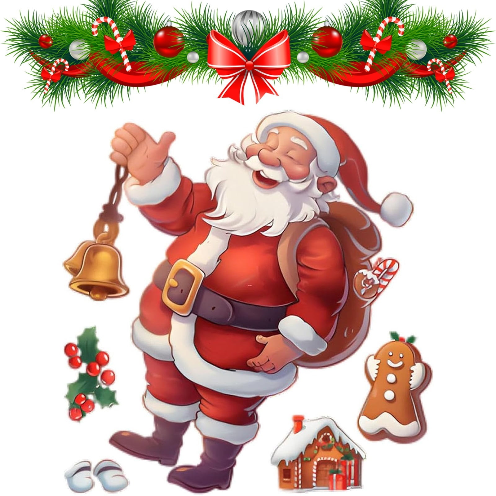 Christmas Creative Wall Sticker, 2026 New 3D Peel Cartoon Design ...