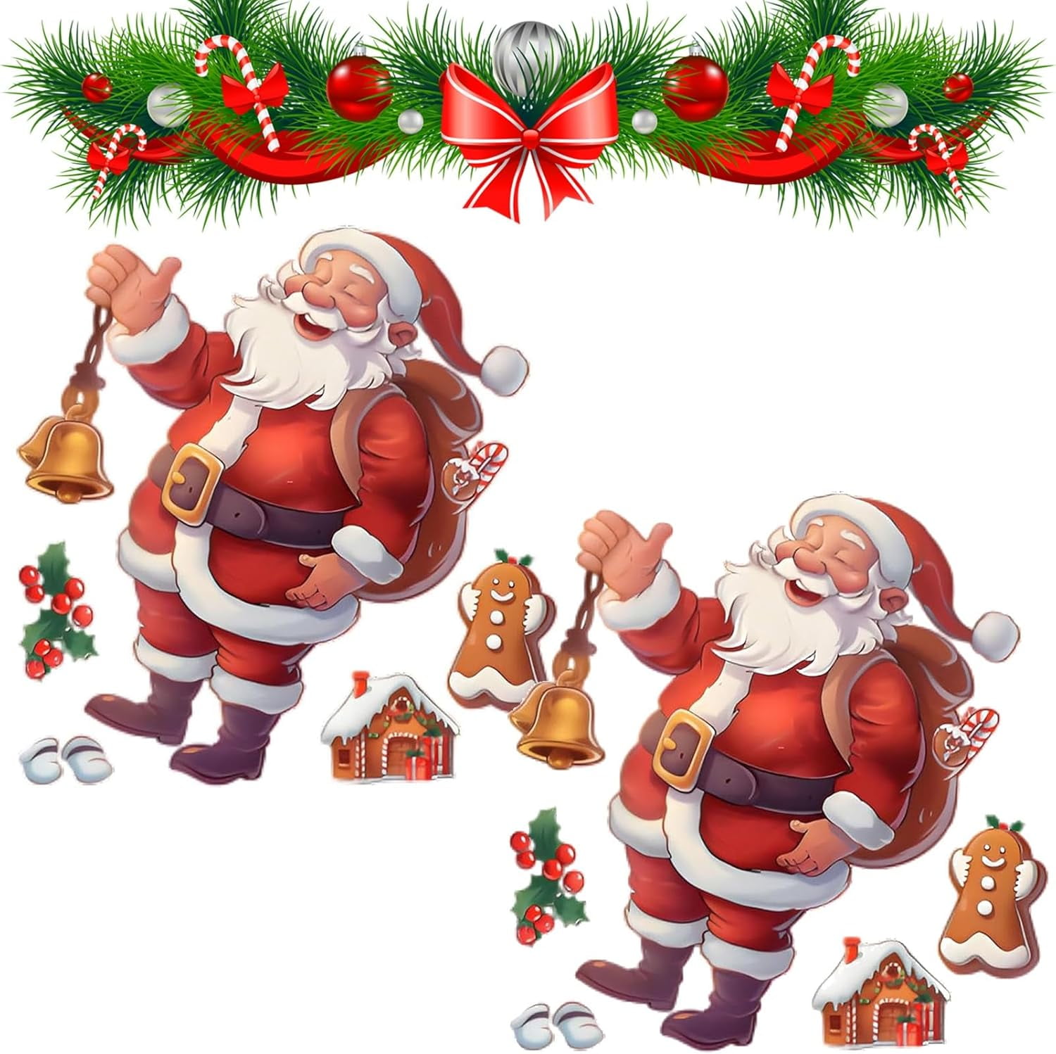 Christmas Creative Wall Sticker, 2026 New 3D Peel Cartoon Design ...