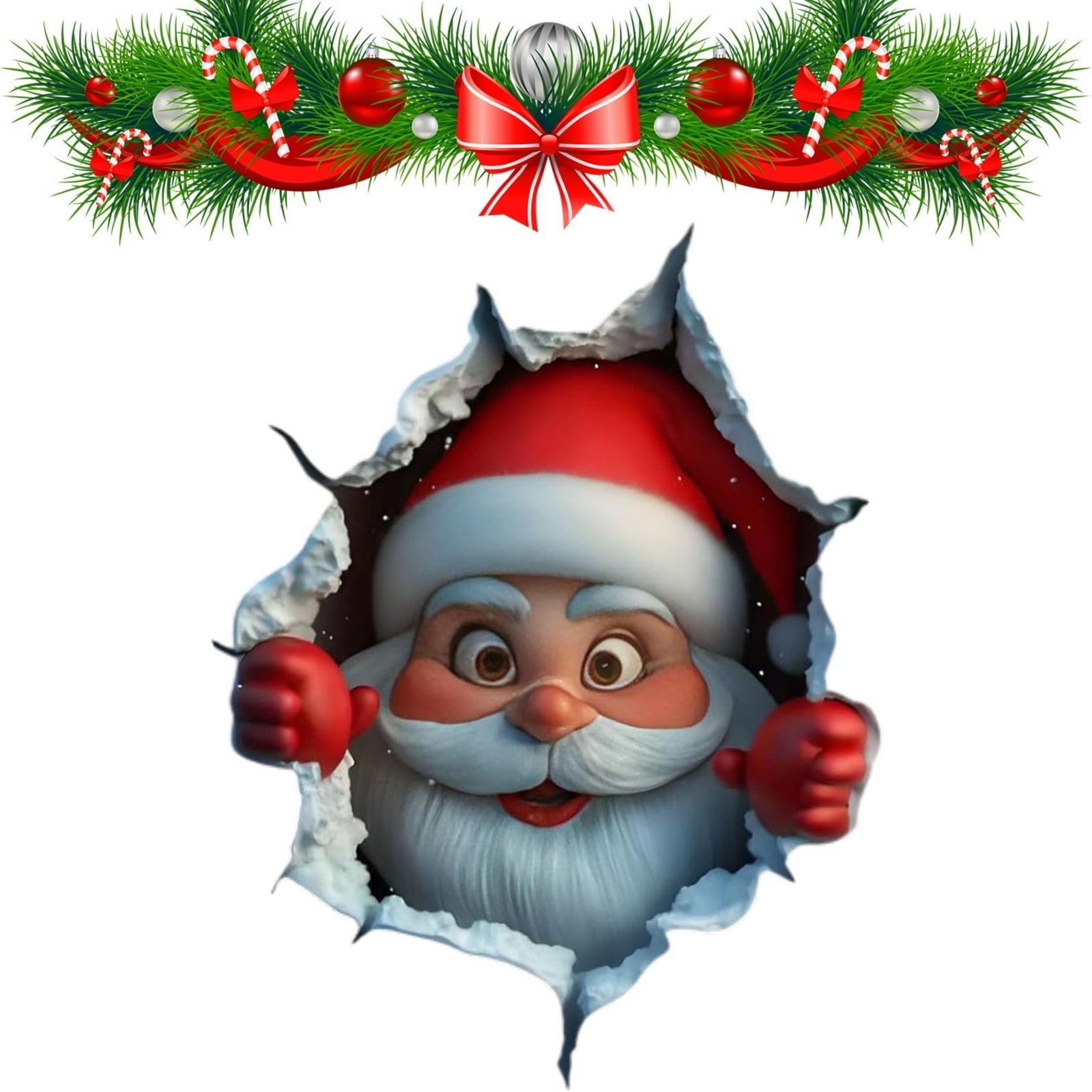 Christmas Creative Wall Sticker, 2026 New 3D Peel Cartoon Design ...