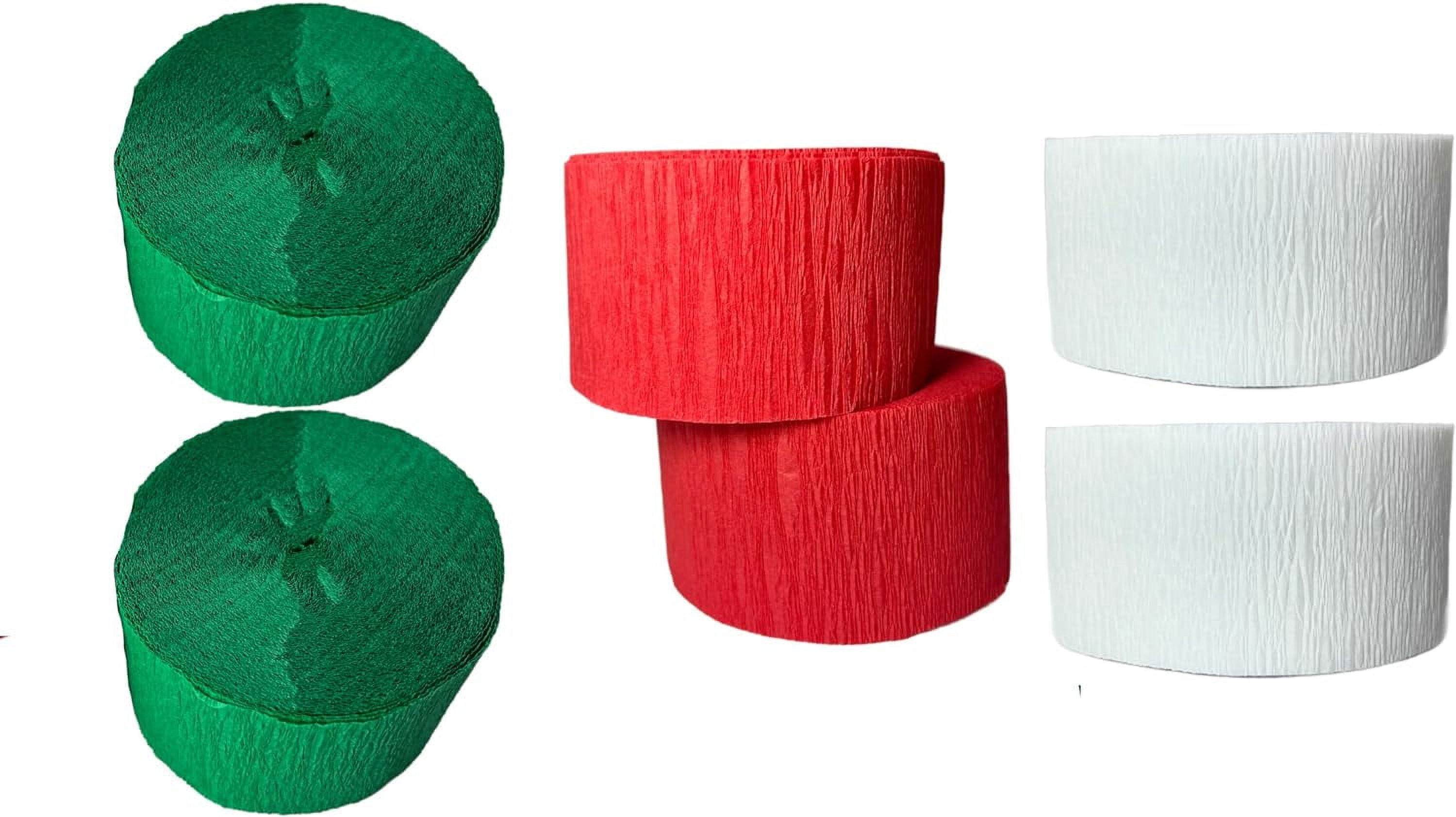 Christmas Crepe Paper Streamers (Red, Green and White 2 Rolls Each ...
