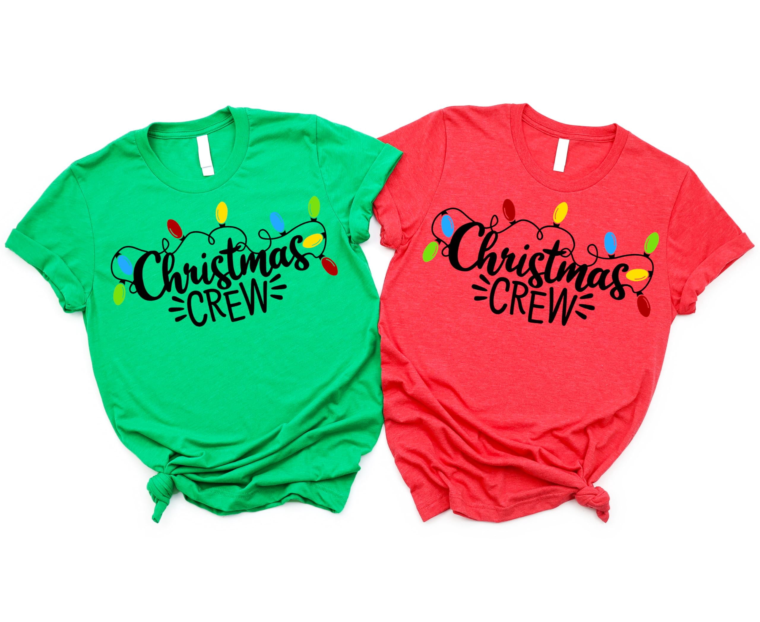 Christmas Crew Lights T-Shirts for Kids and Adults Matching Family Fun ...