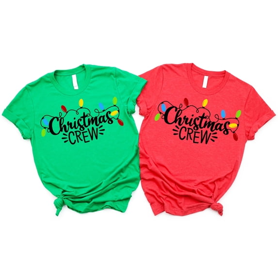 Christmas Crew Lights T-Shirts for Kids and Adults Matching Family Fun ...