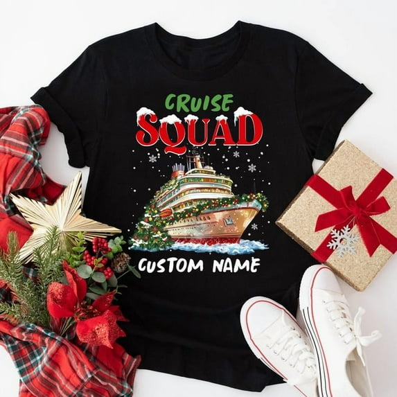 Christmas Cruise Squad Custom Name Shirts, Personalized Cruise Crew ...