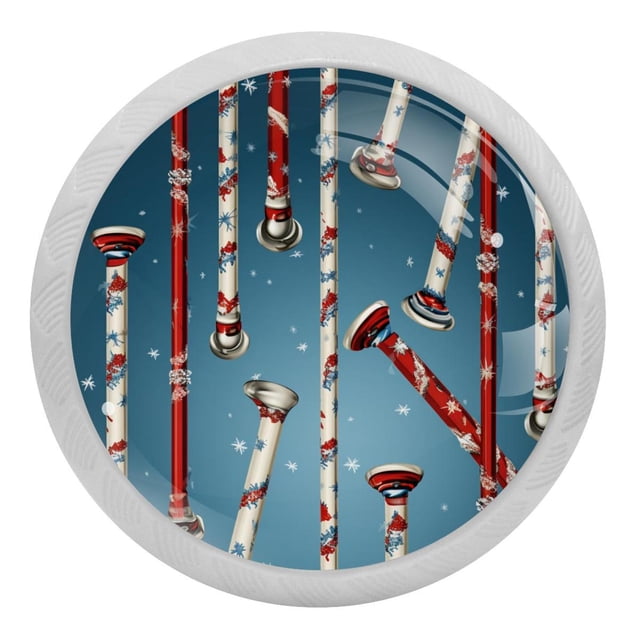 Christmas Crutches Fluorescent Drawer Pulls with Screws - Round 4-Pack ...