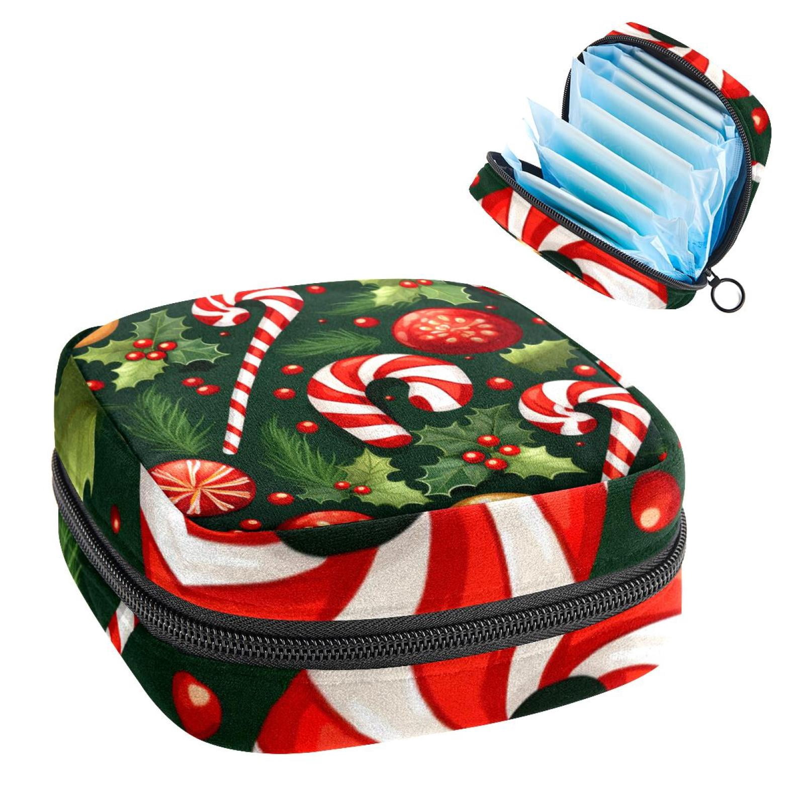Christmas Crutches Small Storage Bag Sanitary Napkin Pouch Mini Makeup ...