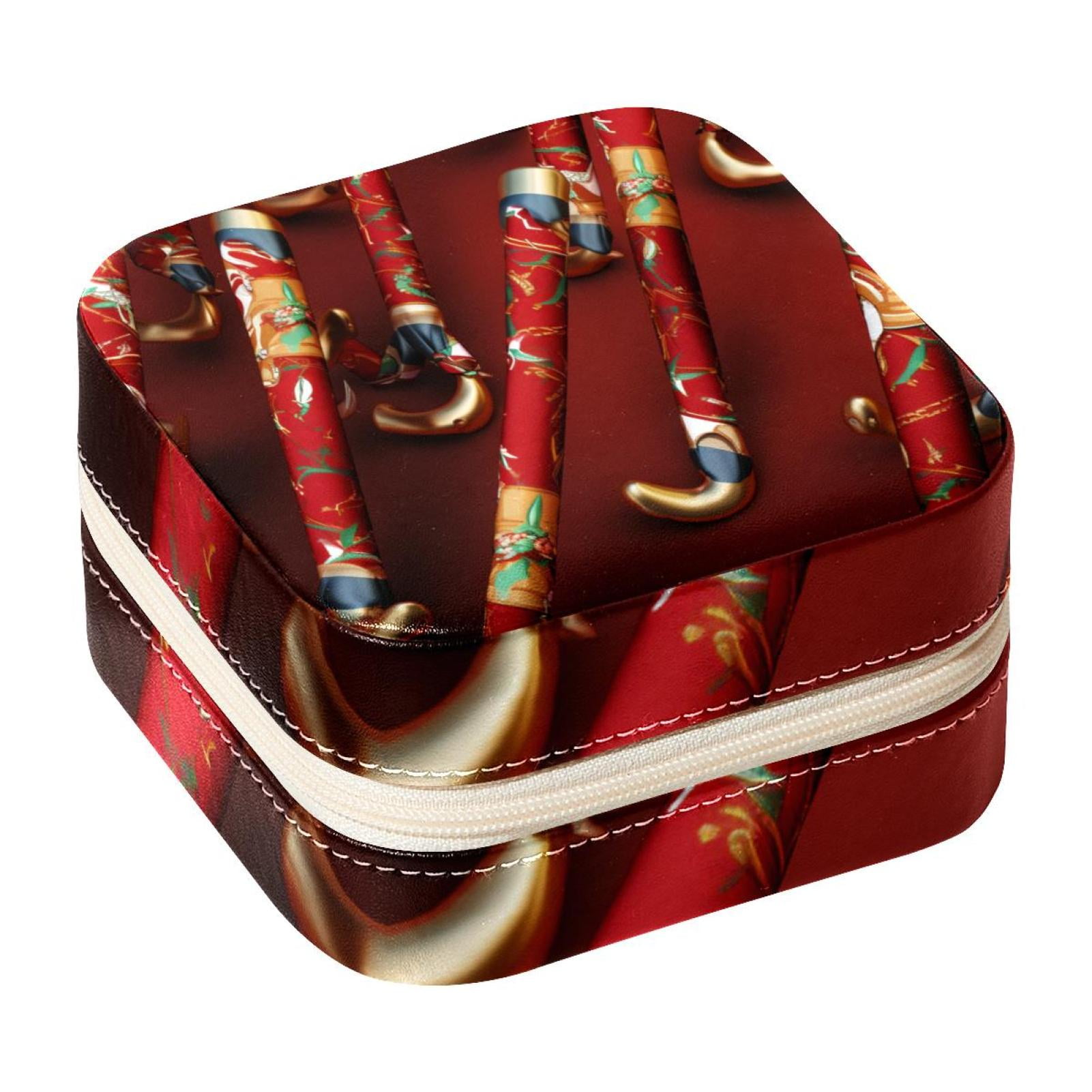 Christmas Crutches Travel Portable Square Jewelry Box for Rings ...