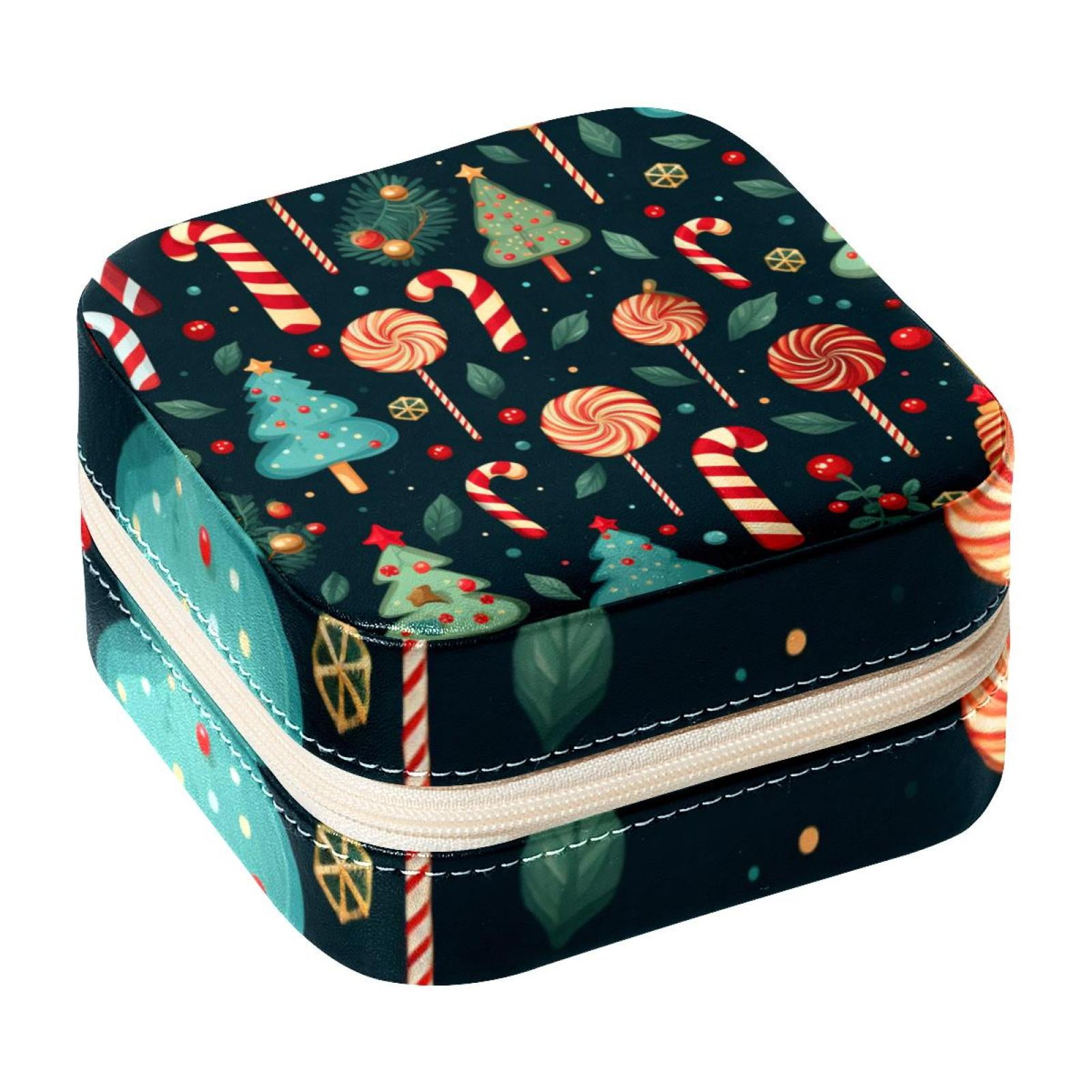 Christmas Crutches Travel Portable Square Jewelry Boxes Display Case ...