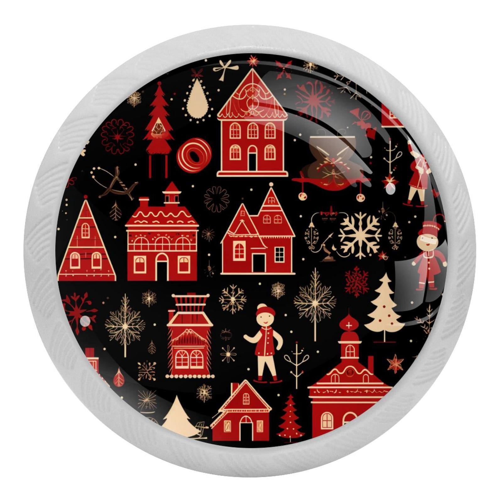 Christmas Crystal Knobs with Screws - 4-Pack Round Fluorescent Drawer ...