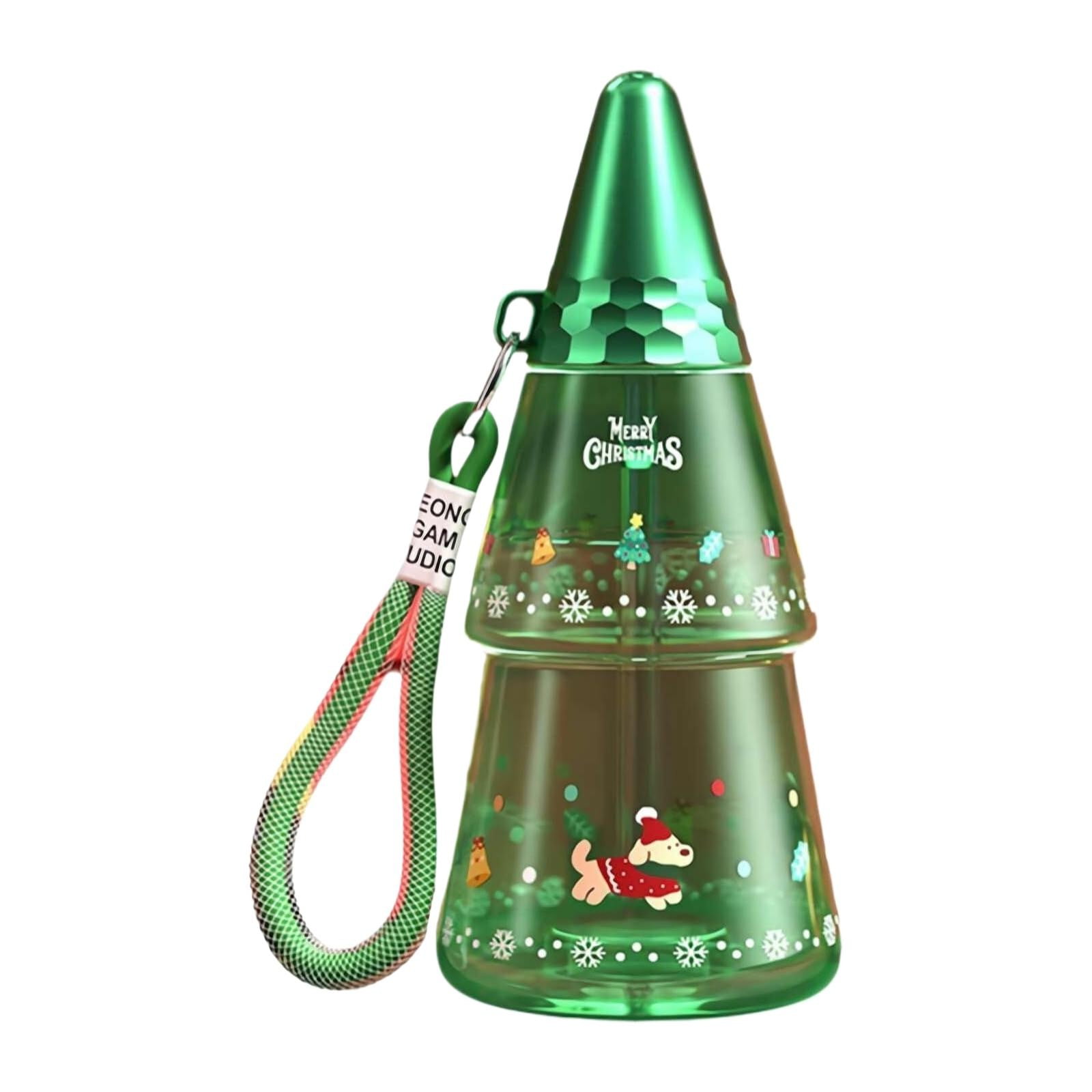 Christmas Cup 16 Oz Christmas Tree Water Bottle With Lid And Novelty ...