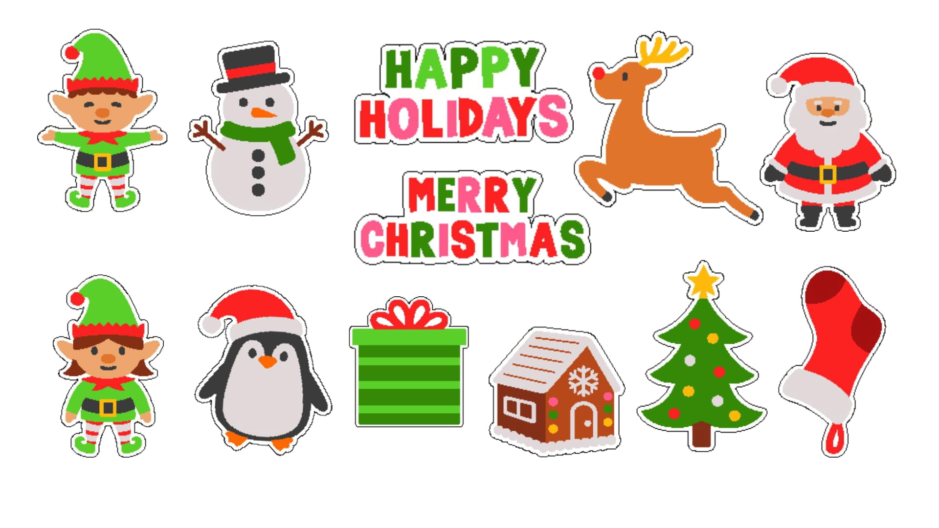 Christmas Cupcake Toppers (Set of 12) – Cute Holiday Designs with Santa ...