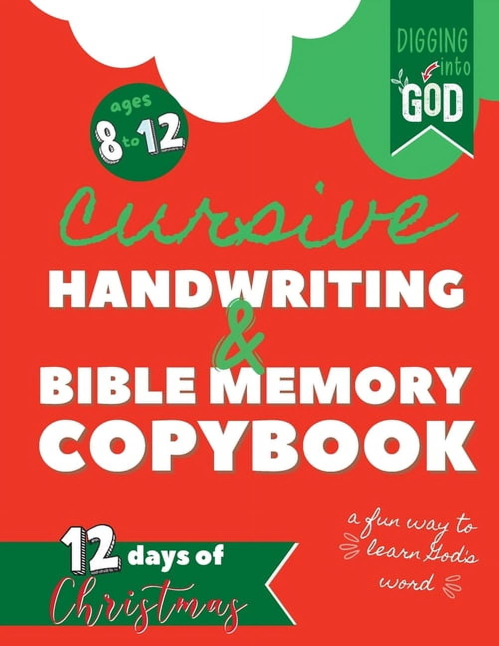 Christmas Cursive Handwriting & Bible Verse Copybook For Kids Ages 8 to ...