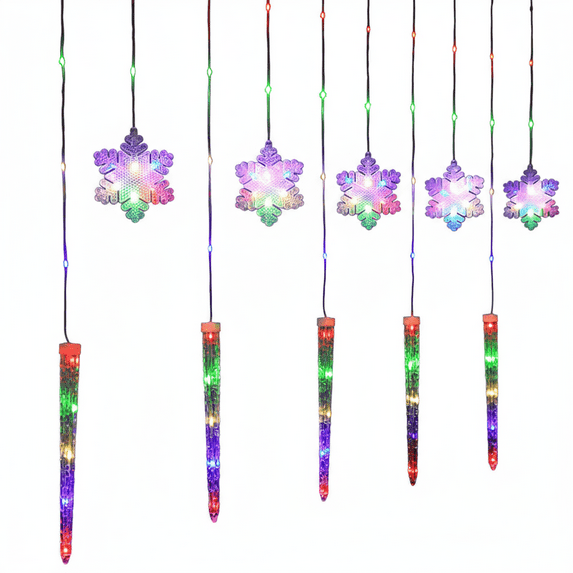 Christmas Curtain Lights with Remote Control, 25ft Outdoor Icicle ...