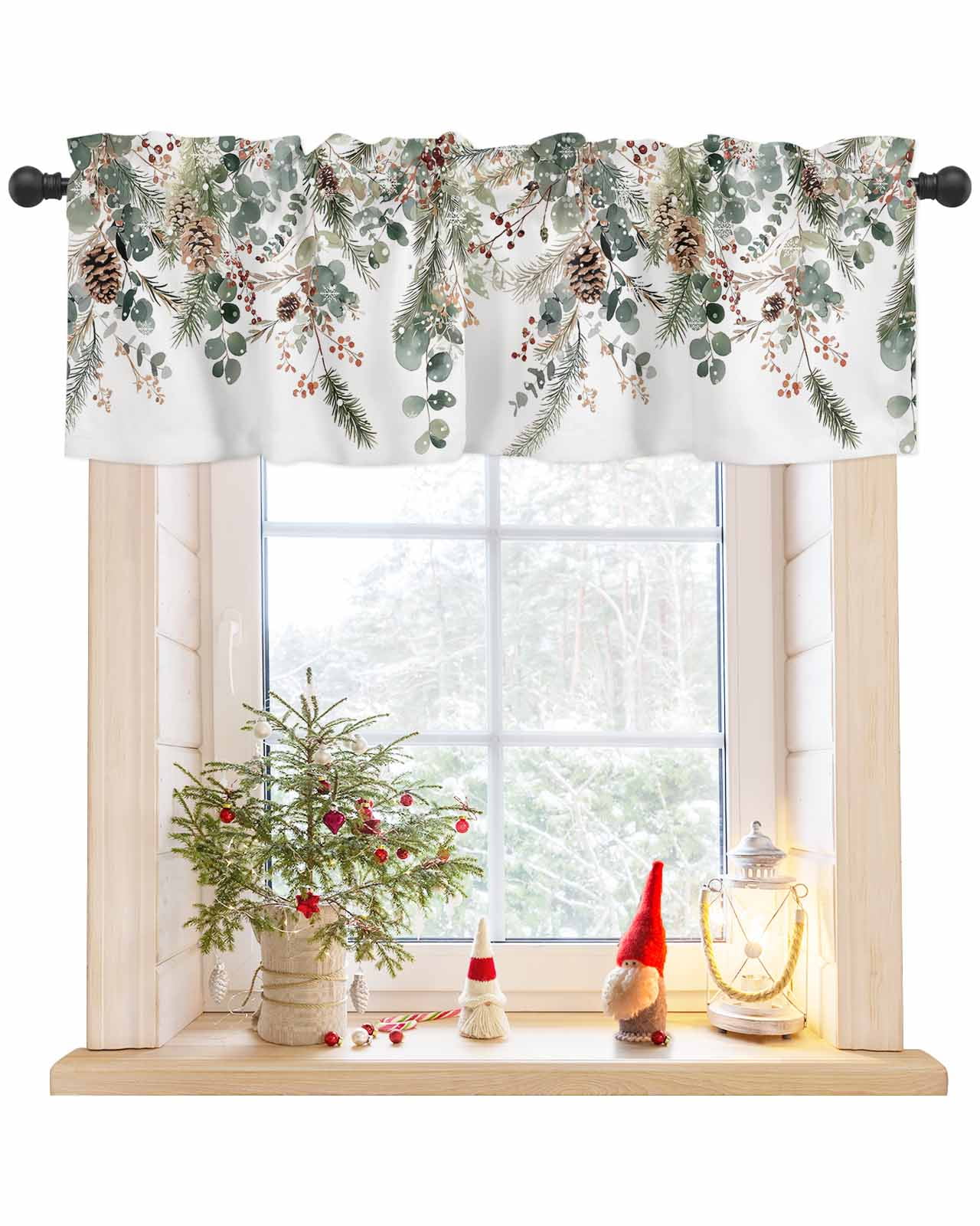 Christmas Curtain Valance for Windows/Living Room/Kitchen/Bathroom/Café ...
