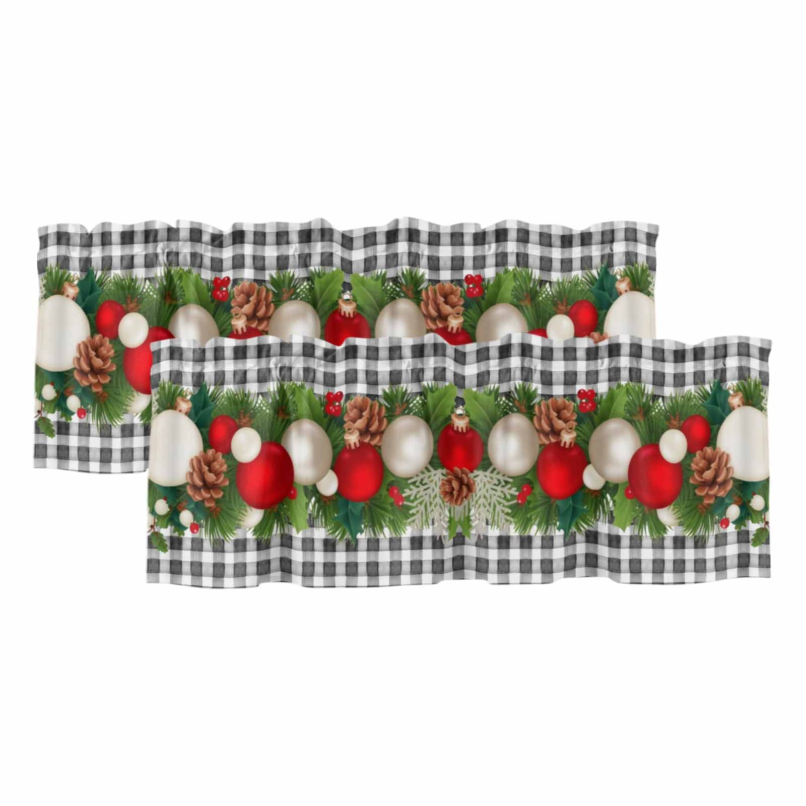 Christmas Curtain Valances for Windows, Kitchen Valance Window ...