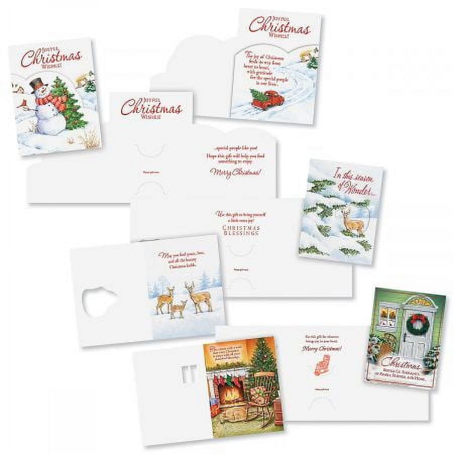 Christmas Cut-Out Money & Cash Card Holders, Set of 6, 3 designs with ...