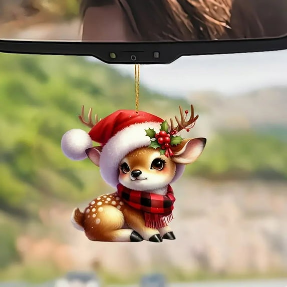 Christmas Cute Deer Ornaments Acrylic Christmas Ornaments Hanging for ...