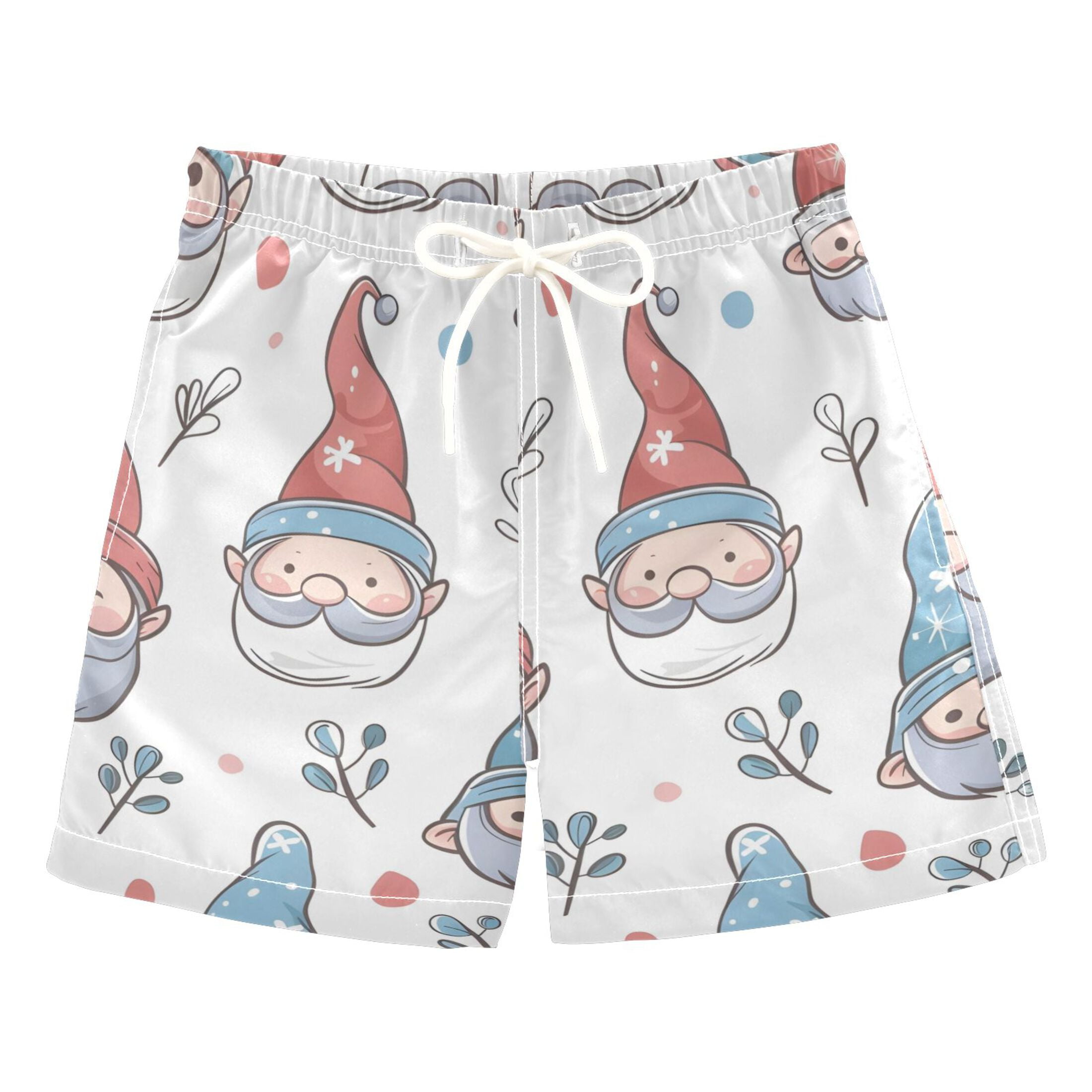 Christmas Cute Dwarf Faces Leaves Boys' Swim Trunks Board Shorts Beach ...