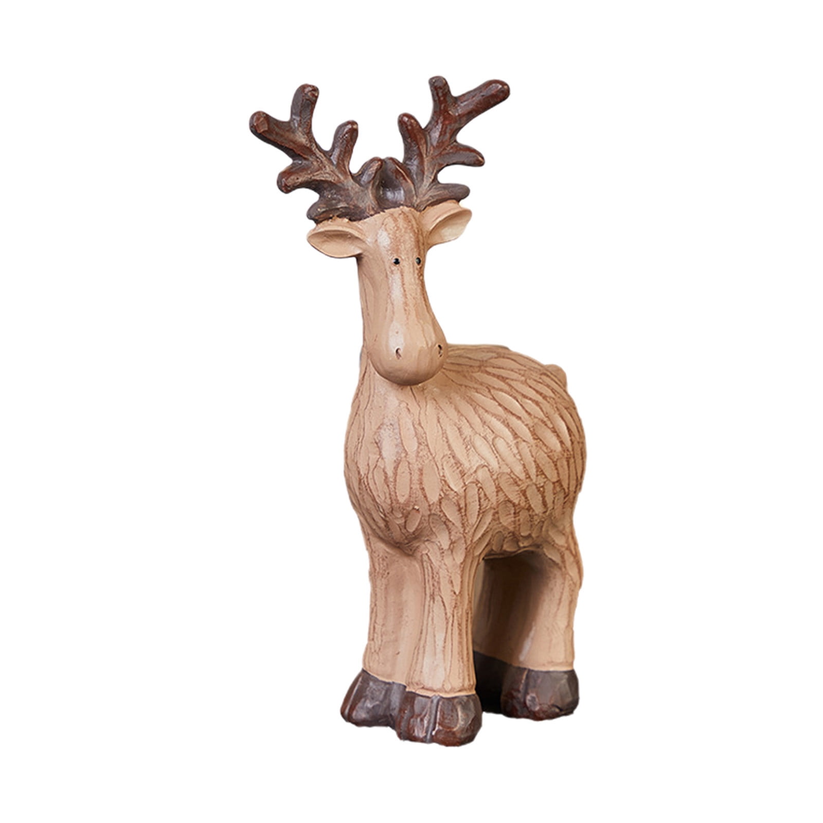 Christmas Cute Elk Statues Sika Couple Figures Reindeer Sculpture ...