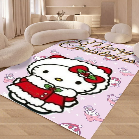 Christmas Cute Hello Kitty Carpet for Living Room Bedroom Floor Mats ...