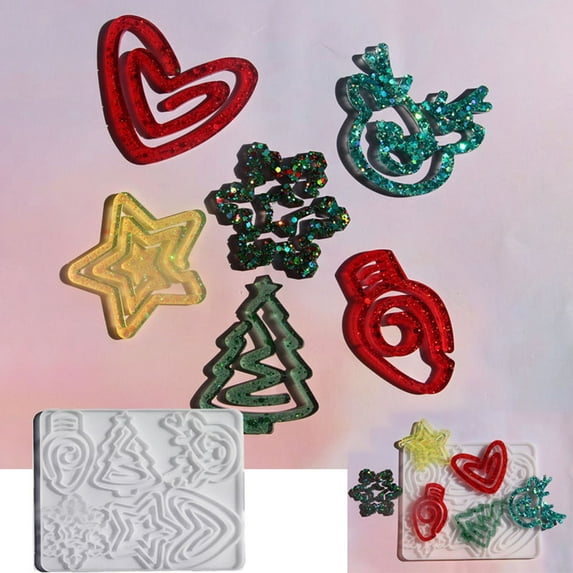 Christmas Cute Paperclip Bookmark Epoxy Mold, DIY Craft Tool for Making ...