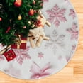 Christmas Cute Pink Bows and Snowflakes Christmas Tree Skirt Opening ...