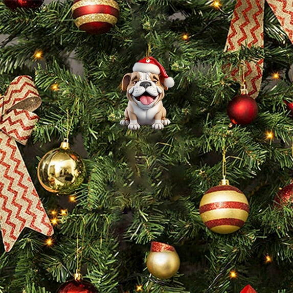 Christmas Cute Puppy Little Pendant Acrylic 2D Funny Puppy Ornament ...