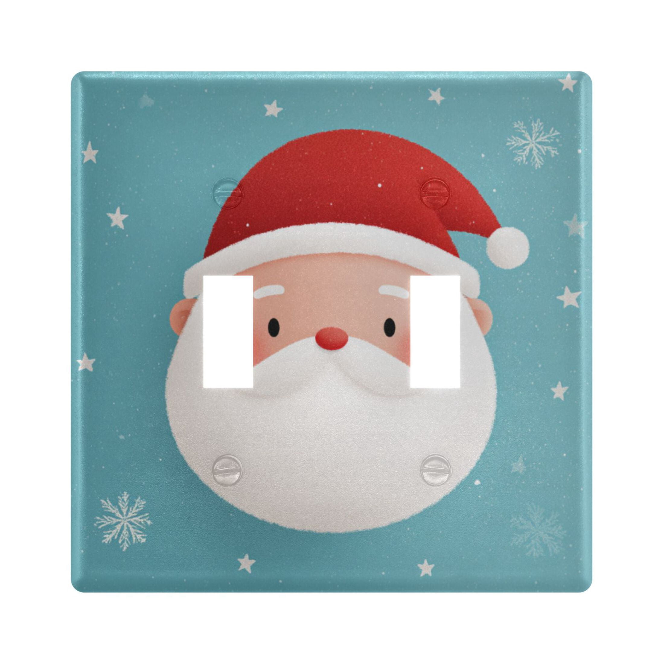 Christmas Cute Santa Claus Face Snowflake Light Switch Cover Electrical ...