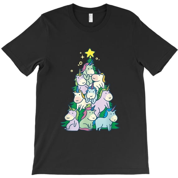 Christmas Cute Tree Funny Unicorn Holiday Magical Graphic T-Shirt G2538 ...