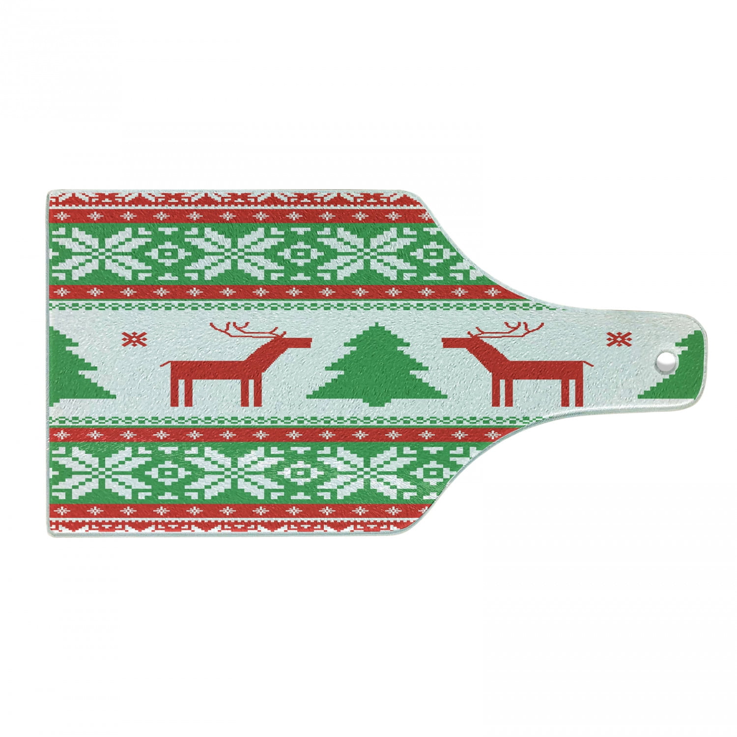 Christmas Cutting Board, Knit Style Graphic Reindeer Star and Snowflake ...